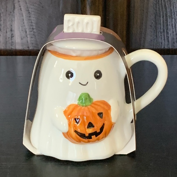 Holiday | Boo Ghost With Pumpkin 16oz Ceramic Halloween Topper Mug ...